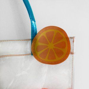 Accessories | Orange Soda Half Clear Pvc Canvas Tote | Poshmark